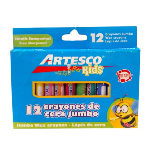 Crayolas Artesco Kids Jumbo 12 Unidades - Variedades 10 y 15